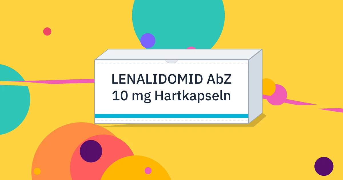 Symbolbild: Packung mit der Aufschrift LENALIDOMID AbZ 10 mg Hartkapseln (PZN 18372825) – Verfügbarkeit und Bezug in Apotheken in Frankfurt am Main