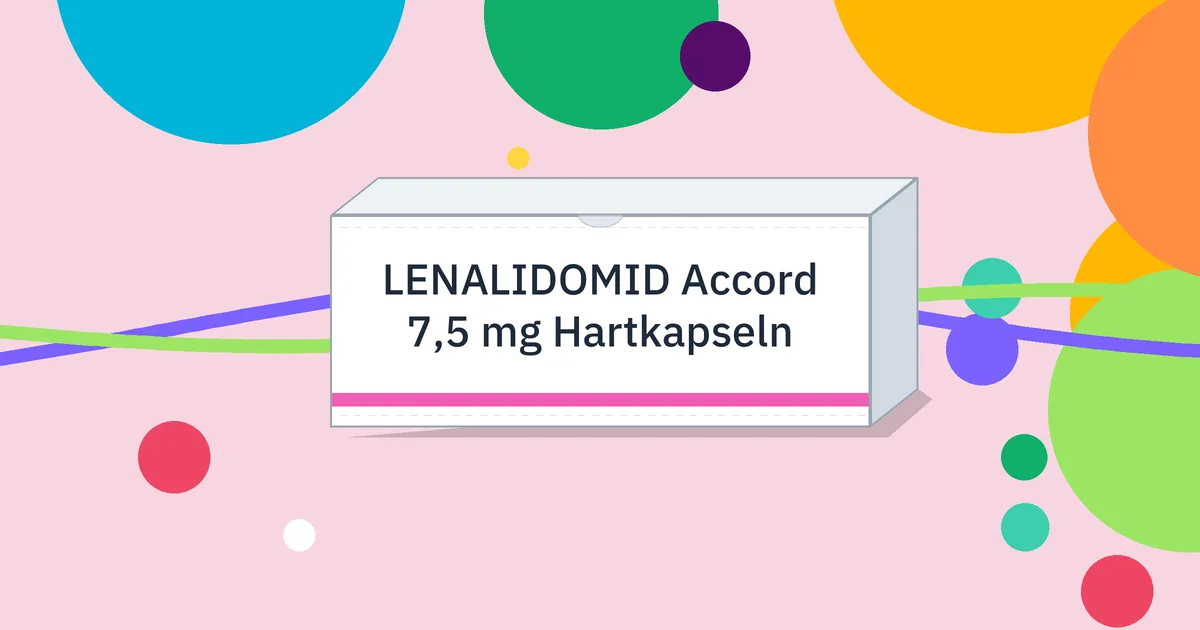 Symbolbild: Packung mit der Aufschrift LENALIDOMID Accord 7,5 mg Hartkapseln (PZN 17290953) – Verfügbarkeit und Bezug in Apotheken in Frankfurt am Main