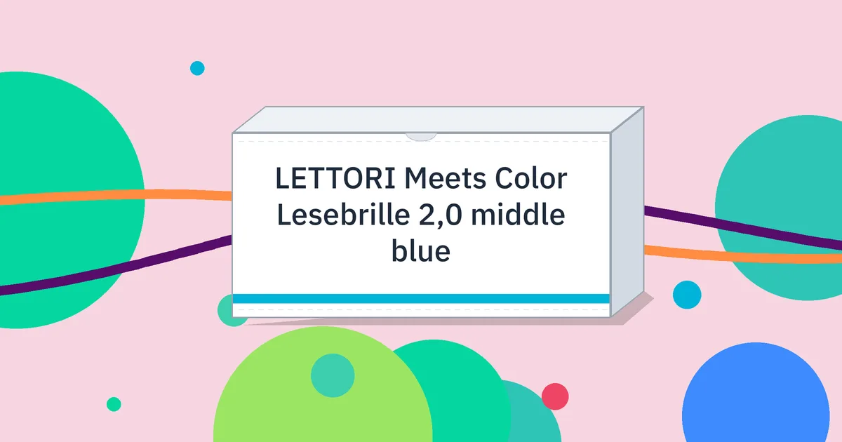 Symbolbild: Packung mit der Aufschrift LETTORI Meets Color Lesebrille 2,0 middle blue (PZN 11142192) – Verfügbarkeit und Bezug in Apotheken in Frankfurt am Main