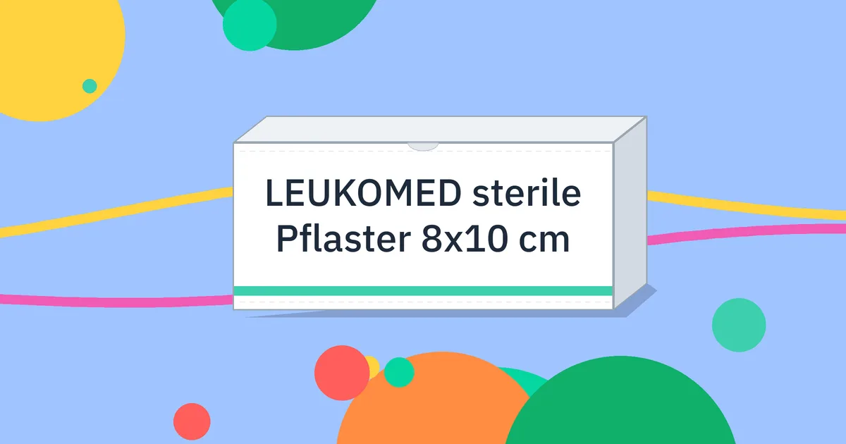 Symbolbild: Packung mit der Aufschrift LEUKOMED sterile Pflaster 8x10 cm (PZN 19785995) – Verfügbarkeit und Bezug in Apotheken in Frankfurt am Main