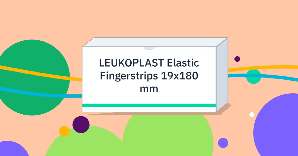 Symbolbild: Packung mit der Aufschrift LEUKOPLAST Elastic Fingerstrips 19x180 mm (PZN 13838259) – Verfügbarkeit und Bezug in Apotheken in Frankfurt am Main
