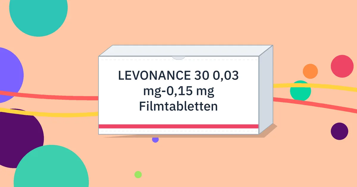 Symbolbild: Packung mit der Aufschrift LEVONANCE 30 0,03 mg-0,15 mg Filmtabletten (PZN 12147607) – Verfügbarkeit und Bezug in Apotheken in Frankfurt am Main