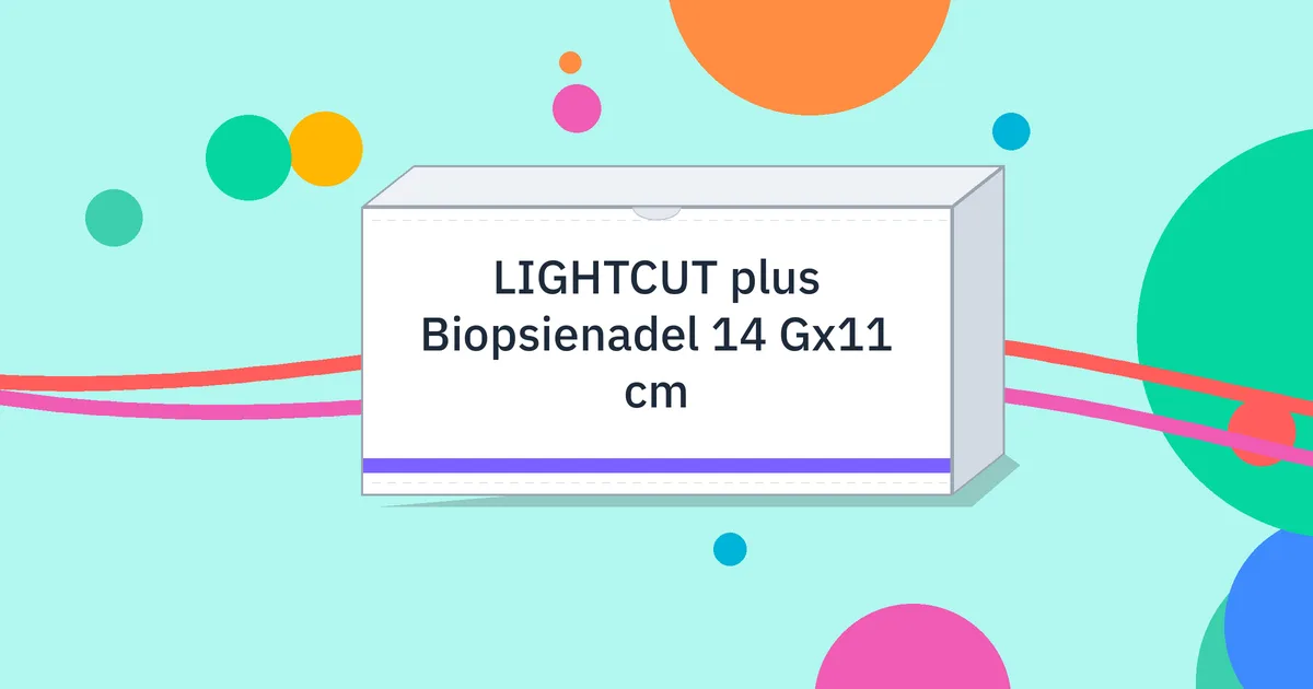 Symbolbild: Packung mit der Aufschrift LIGHTCUT plus Biopsienadel 14 Gx11 cm (PZN 16921908) – Verfügbarkeit und Bezug in Apotheken in Frankfurt am Main