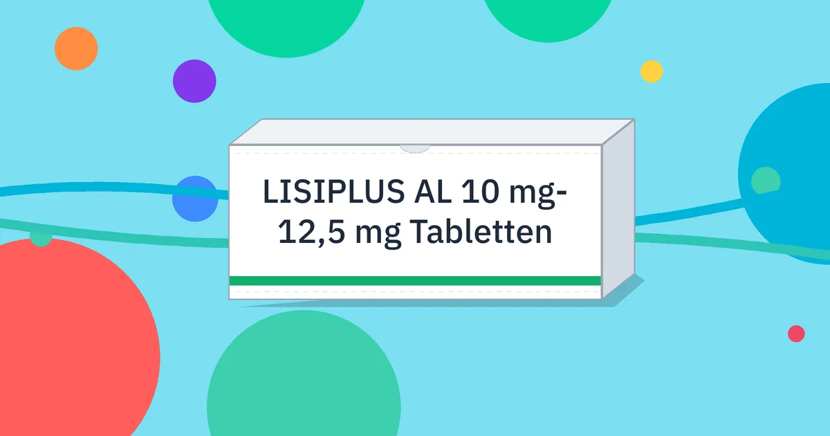 Symbolbild: Packung mit der Aufschrift LISIPLUS AL 10 mg-12,5 mg Tabletten (PZN 00643063) – Verfügbarkeit und Bezug in Apotheken in Frankfurt am Main