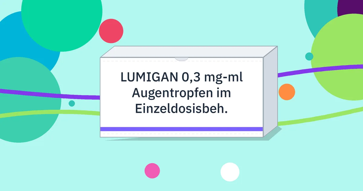 Symbolbild: Packung mit der Aufschrift LUMIGAN 0,3 mg-ml Augentropfen im Einzeldosisbeh. (PZN 19284968) – Verfügbarkeit und Bezug in Apotheken in Frankfurt am Main