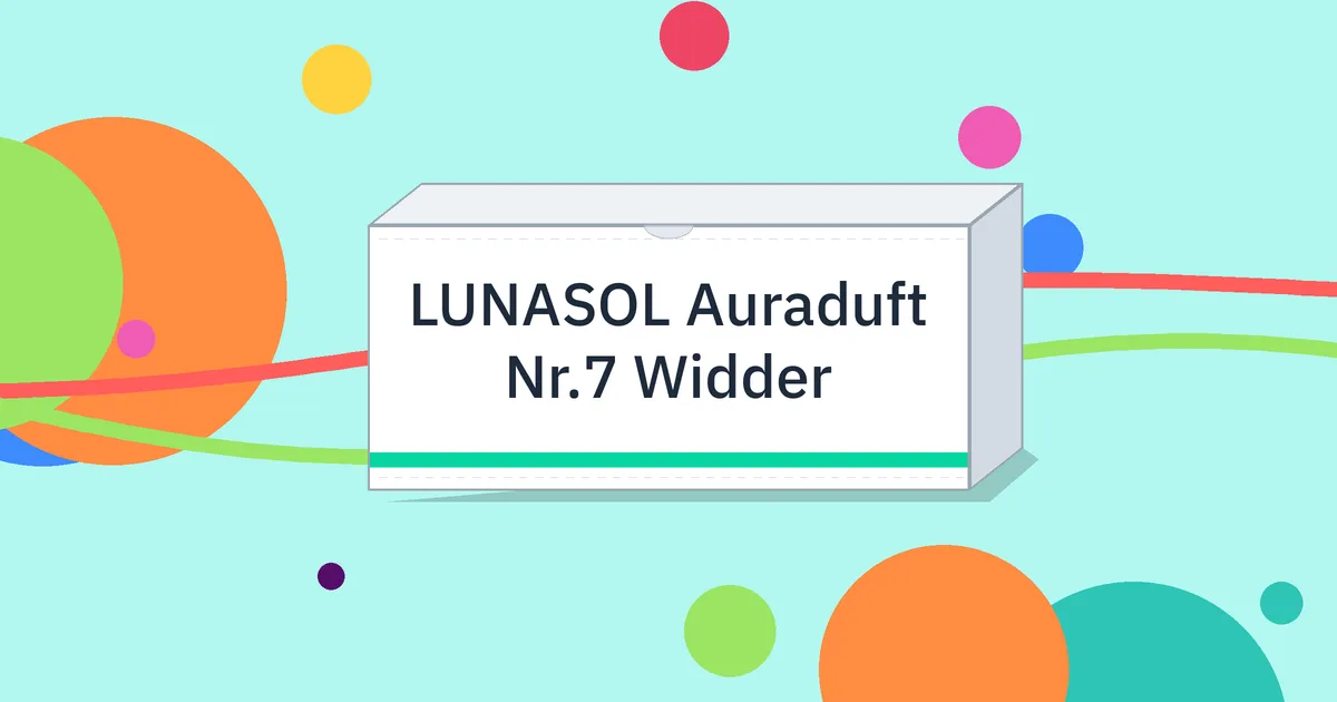 Symbolbild: Packung mit der Aufschrift LUNASOL Auraduft Nr.7 Widder (PZN 20060286) – Verfügbarkeit und Bezug in Apotheken in Frankfurt am Main