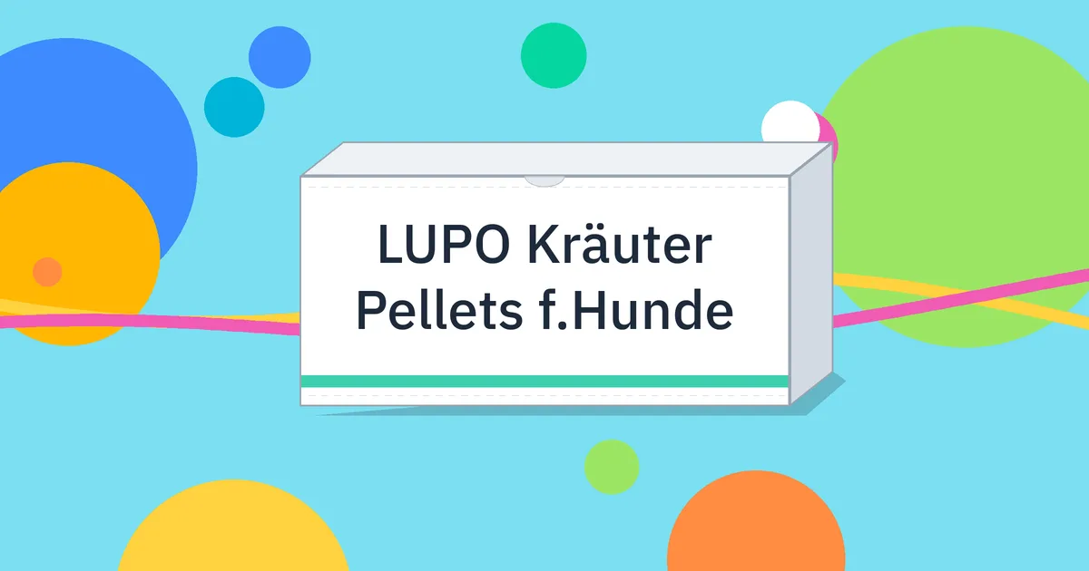 Symbolbild: Packung mit der Aufschrift LUPO Kräuter Pellets f.Hunde (PZN 19252359) – Verfügbarkeit und Bezug in Apotheken in Frankfurt am Main