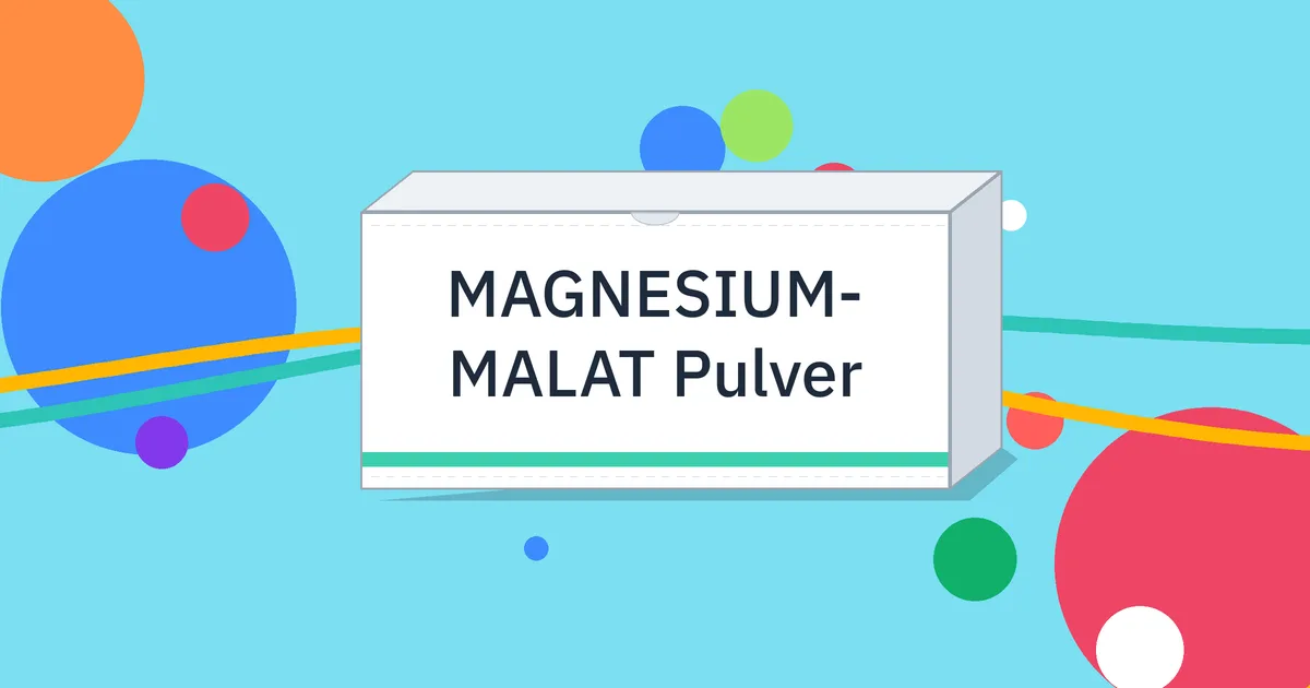 Symbolbild: Packung mit der Aufschrift MAGNESIUM-MALAT Pulver (PZN 18880421) – Verfügbarkeit und Bezug in Apotheken in Frankfurt am Main