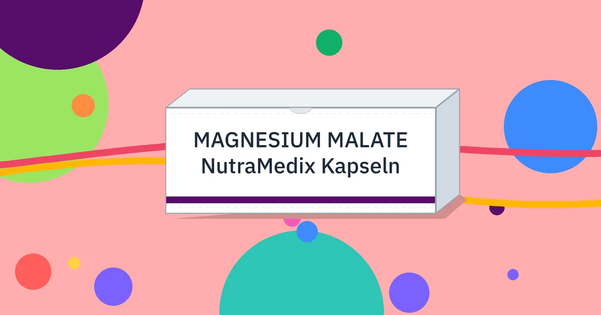 Symbolbild: Packung mit der Aufschrift MAGNESIUM MALATE NutraMedix Kapseln (PZN 18040158) – Verfügbarkeit und Bezug in Apotheken in Frankfurt am Main