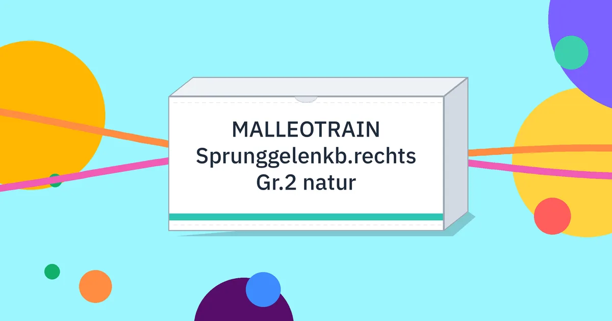 Symbolbild: Packung mit der Aufschrift MALLEOTRAIN Sprunggelenkb.rechts Gr.2 natur (PZN 01283709) – Verfügbarkeit und Bezug in Apotheken in Frankfurt am Main