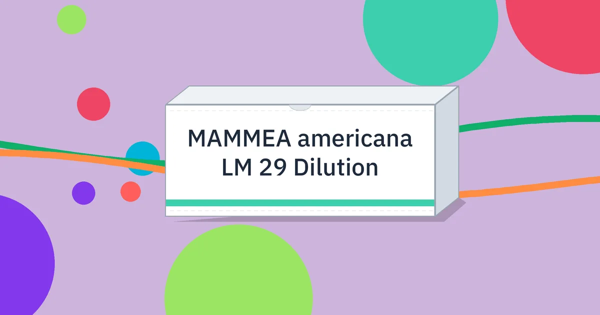 Symbolbild: Packung mit der Aufschrift MAMMEA americana LM 29 Dilution (PZN 13540554) – Verfügbarkeit und Bezug in Apotheken in Frankfurt am Main
