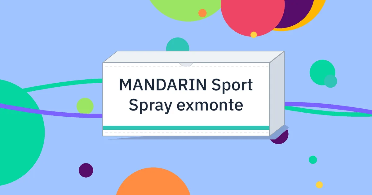Symbolbild: Packung mit der Aufschrift MANDARIN Sport Spray exmonte (PZN 09947333) – Verfügbarkeit und Bezug in Apotheken in Frankfurt am Main