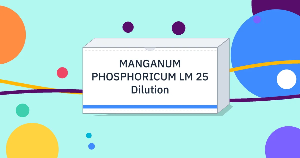 Symbolbild: Packung mit der Aufschrift MANGANUM PHOSPHORICUM LM 25 Dilution (PZN 12945705) – Verfügbarkeit und Bezug in Apotheken in Frankfurt am Main