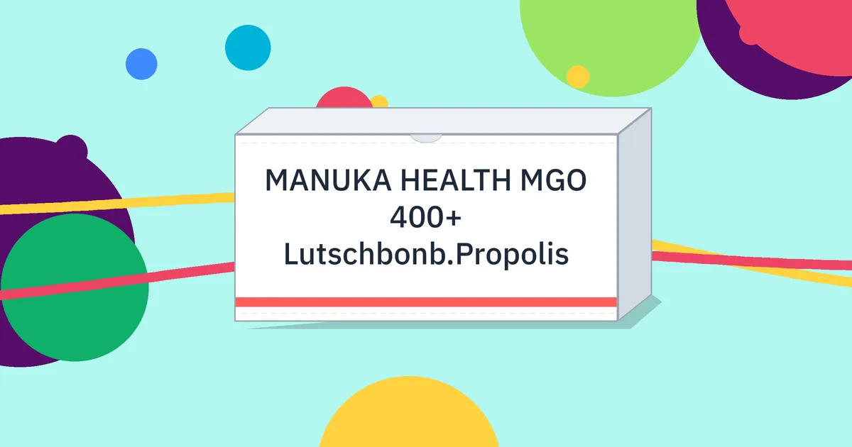 Symbolbild: Packung mit der Aufschrift MANUKA HEALTH MGO 400+ Lutschbonb.Propolis (PZN 15874911) – Verfügbarkeit und Bezug in Apotheken in Frankfurt am Main