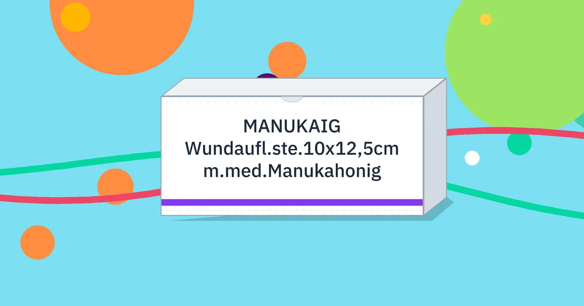 Symbolbild: Packung mit der Aufschrift MANUKAIG Wundaufl.ste.10x12,5cm m.med.Manukahonig (PZN 10816872) – Verfügbarkeit und Bezug in Apotheken in Frankfurt am Main