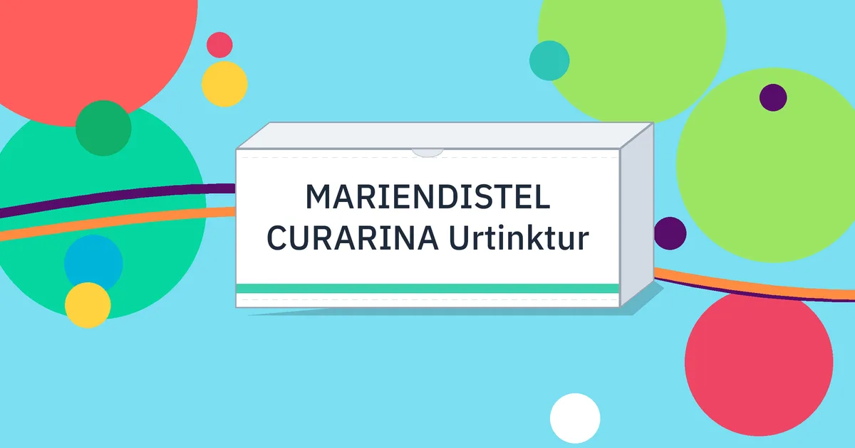 Symbolbild: Packung mit der Aufschrift MARIENDISTEL CURARINA Urtinktur (PZN 09726879) – Verfügbarkeit und Bezug in Apotheken in Frankfurt am Main