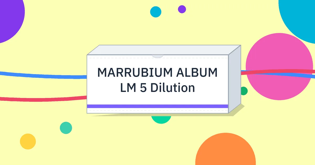 Symbolbild: Packung mit der Aufschrift MARRUBIUM ALBUM LM 5 Dilution (PZN 13601801) – Verfügbarkeit und Bezug in Apotheken in Frankfurt am Main