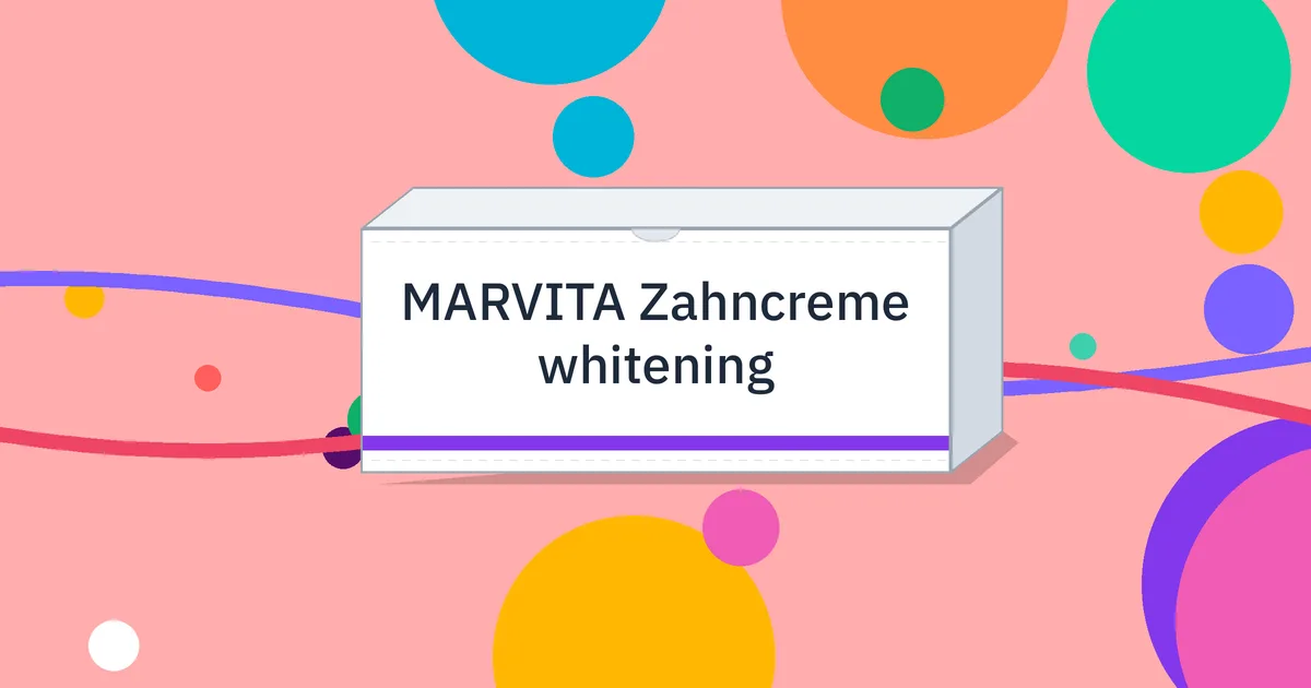 Symbolbild: Packung mit der Aufschrift MARVITA Zahncreme whitening (PZN 11060979) – Verfügbarkeit und Bezug in Apotheken in Frankfurt am Main