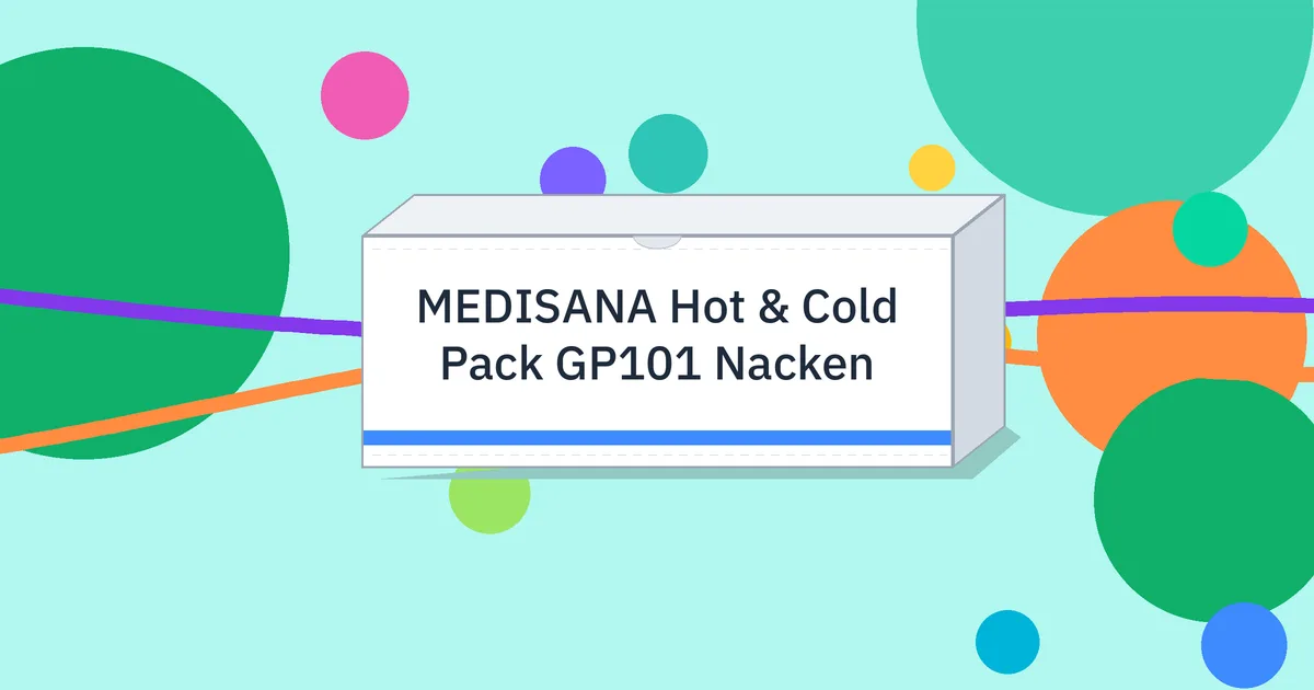 Symbolbild: Packung mit der Aufschrift MEDISANA Hot & Cold Pack GP101 Nacken (PZN 20835037) – Verfügbarkeit und Bezug in Apotheken in Frankfurt am Main