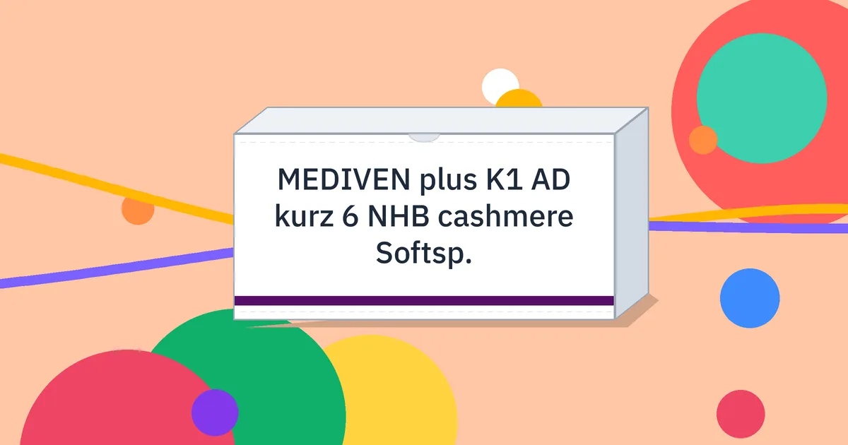 Symbolbild: Packung mit der Aufschrift MEDIVEN plus K1 AD kurz 6 NHB cashmere Softsp. (PZN 15897792) – Verfügbarkeit und Bezug in Apotheken in Frankfurt am Main
