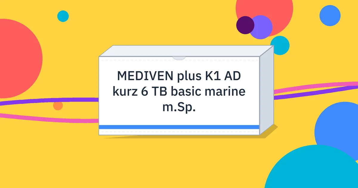 Symbolbild: Packung mit der Aufschrift MEDIVEN plus K1 AD kurz 6 TB basic marine m.Sp. (PZN 15044888) – Verfügbarkeit und Bezug in Apotheken in Frankfurt am Main