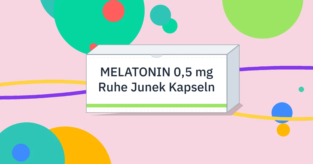 Symbolbild: Packung mit der Aufschrift MELATONIN 0,5 mg Ruhe Junek Kapseln (PZN 17899915) – Verfügbarkeit und Bezug in Apotheken in Frankfurt am Main