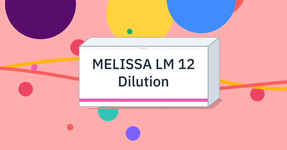 Symbolbild: Packung mit der Aufschrift MELISSA LM 12 Dilution (PZN 09650343) – Verfügbarkeit und Bezug in Apotheken in Frankfurt am Main