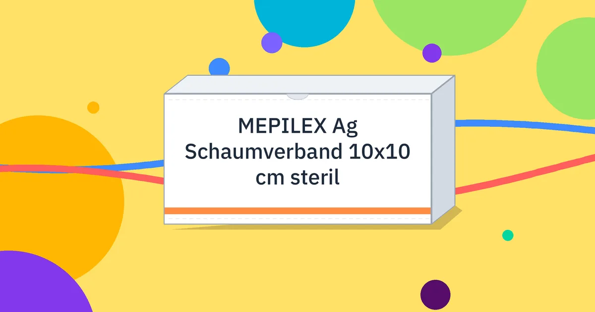 Symbolbild: Packung mit der Aufschrift MEPILEX Ag Schaumverband 10x10 cm steril (PZN 18034850) – Verfügbarkeit und Bezug in Apotheken in Frankfurt am Main