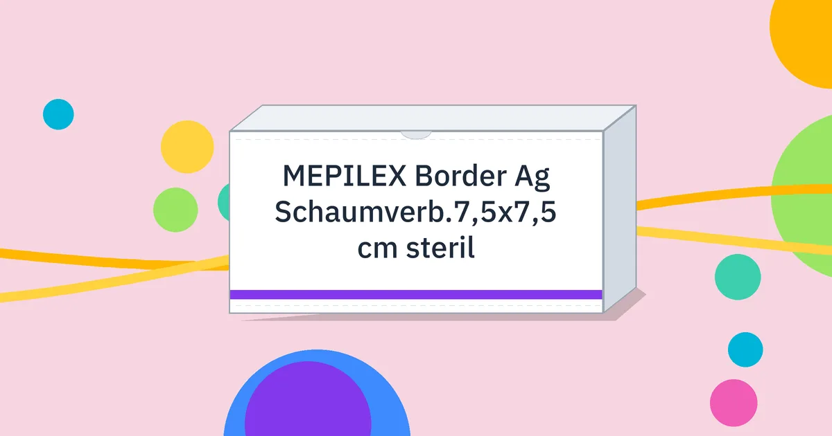 Symbolbild: Packung mit der Aufschrift MEPILEX Border Ag Schaumverb.7,5x7,5 cm steril (PZN 11230341) – Verfügbarkeit und Bezug in Apotheken in Frankfurt am Main