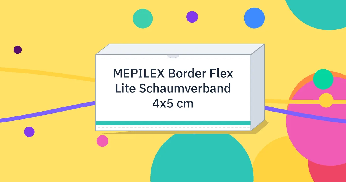 Symbolbild: Packung mit der Aufschrift MEPILEX Border Flex Lite Schaumverband 4x5 cm (PZN 14056719) – Verfügbarkeit und Bezug in Apotheken in Frankfurt am Main