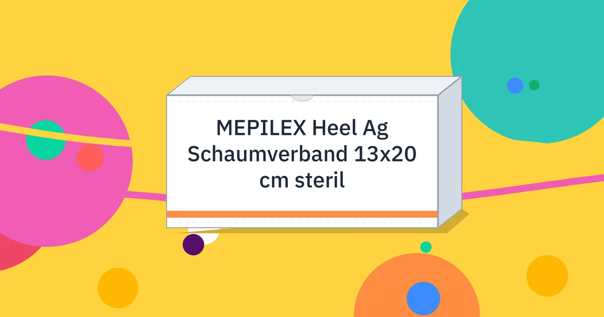 Symbolbild: Packung mit der Aufschrift MEPILEX Heel Ag Schaumverband 13x20 cm steril (PZN 06574920) – Verfügbarkeit und Bezug in Apotheken in Frankfurt am Main