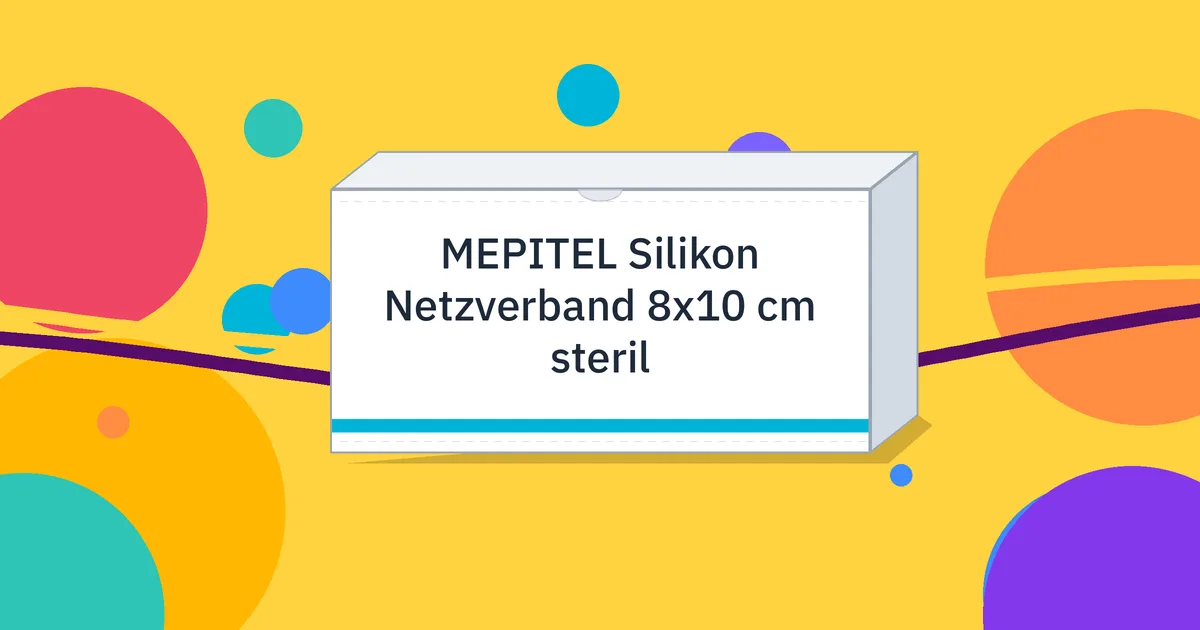 Symbolbild: Packung mit der Aufschrift MEPITEL Silikon Netzverband 8x10 cm steril (PZN 13707847) – Verfügbarkeit und Bezug in Apotheken in Frankfurt am Main