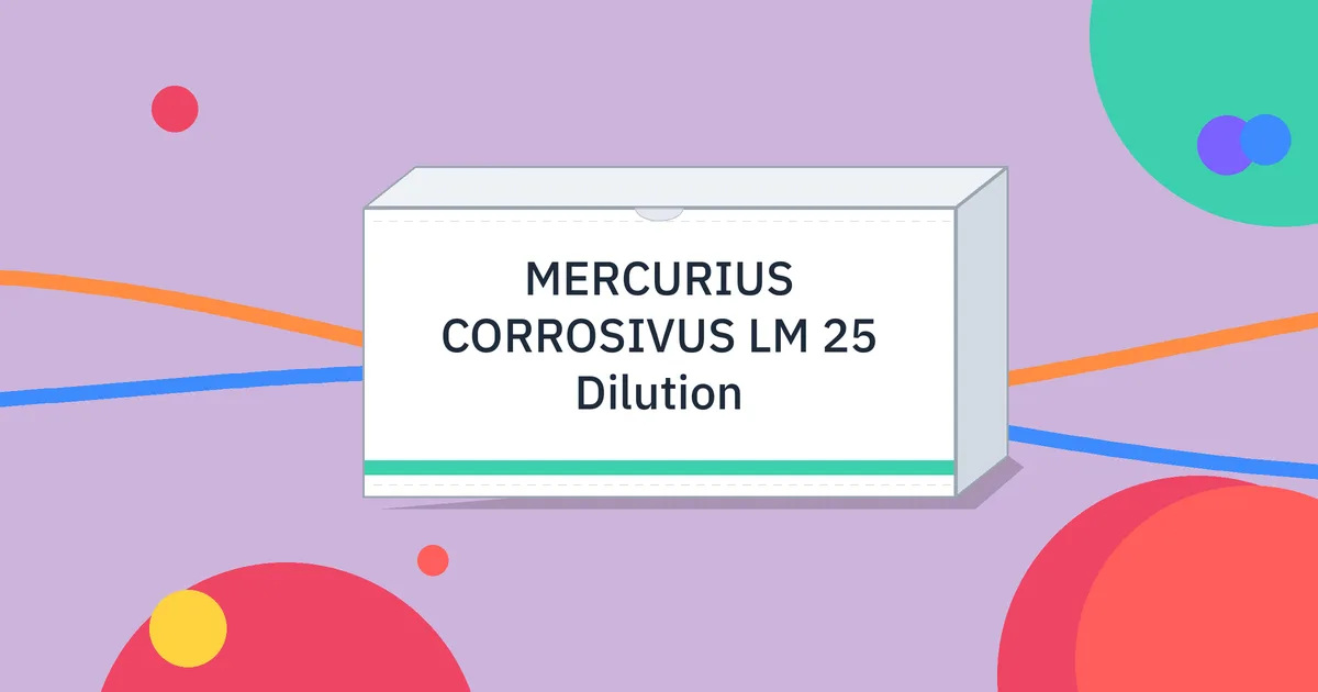 Symbolbild: Packung mit der Aufschrift MERCURIUS CORROSIVUS LM 25 Dilution (PZN 12950103) – Verfügbarkeit und Bezug in Apotheken in Frankfurt am Main
