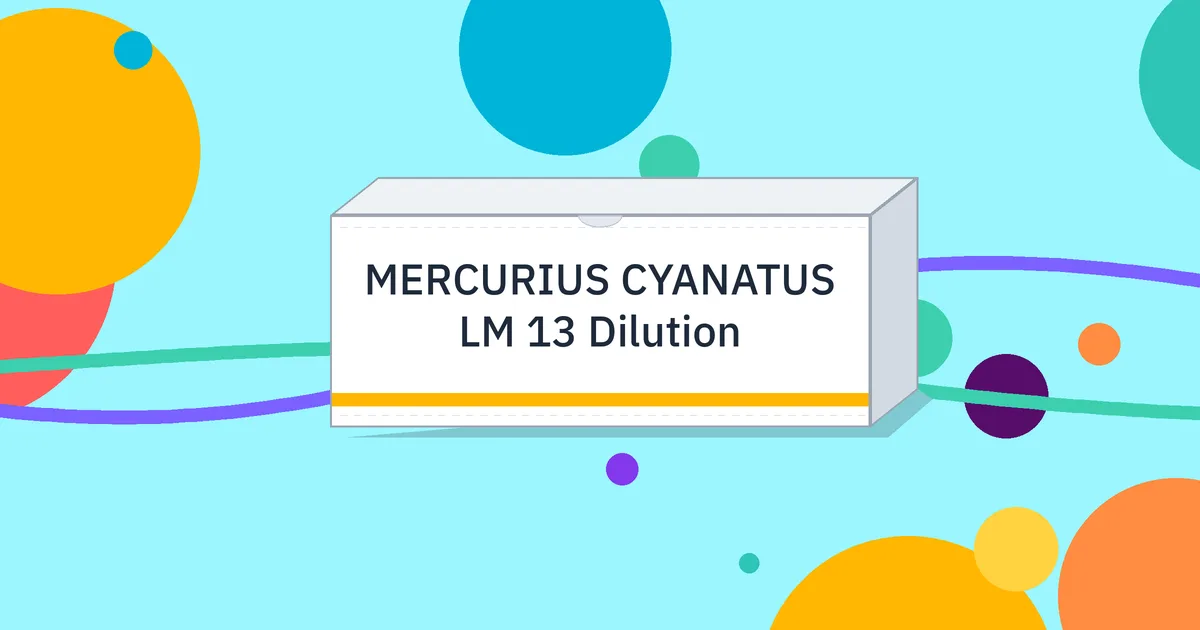 Symbolbild: Packung mit der Aufschrift MERCURIUS CYANATUS LM 13 Dilution (PZN 12950876) – Verfügbarkeit und Bezug in Apotheken in Frankfurt am Main