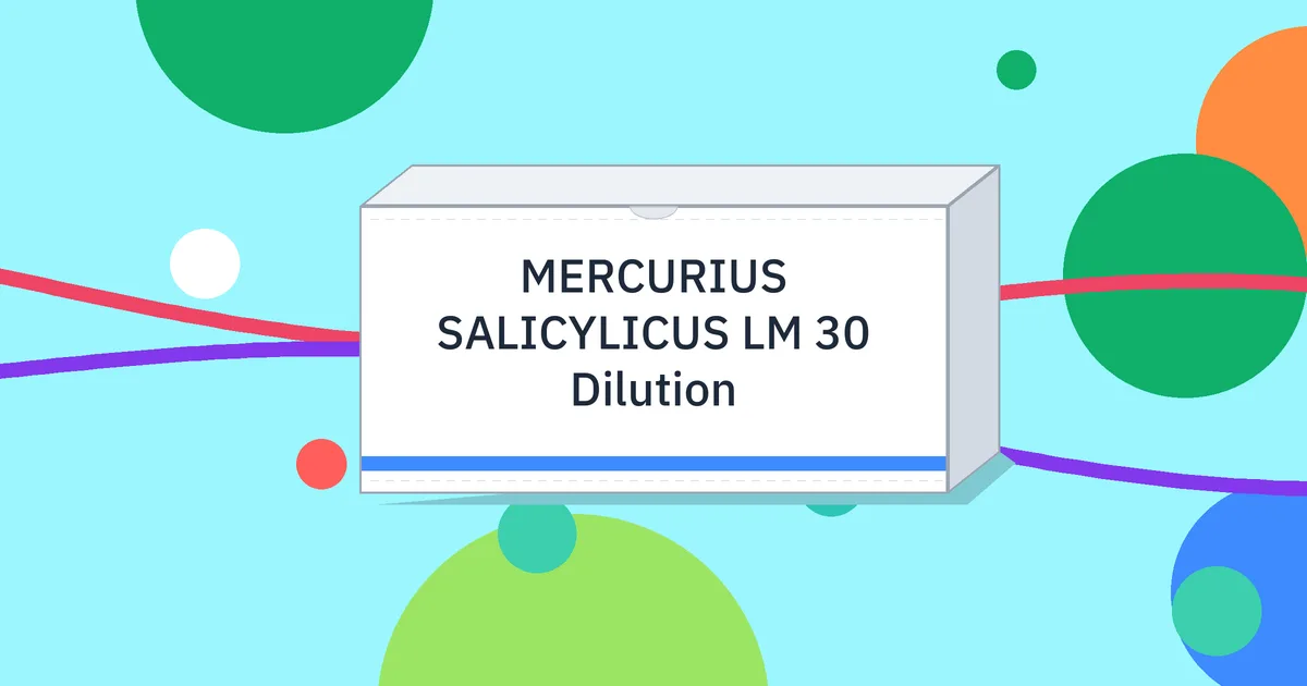 Symbolbild: Packung mit der Aufschrift MERCURIUS SALICYLICUS LM 30 Dilution (PZN 12953834) – Verfügbarkeit und Bezug in Apotheken in Frankfurt am Main