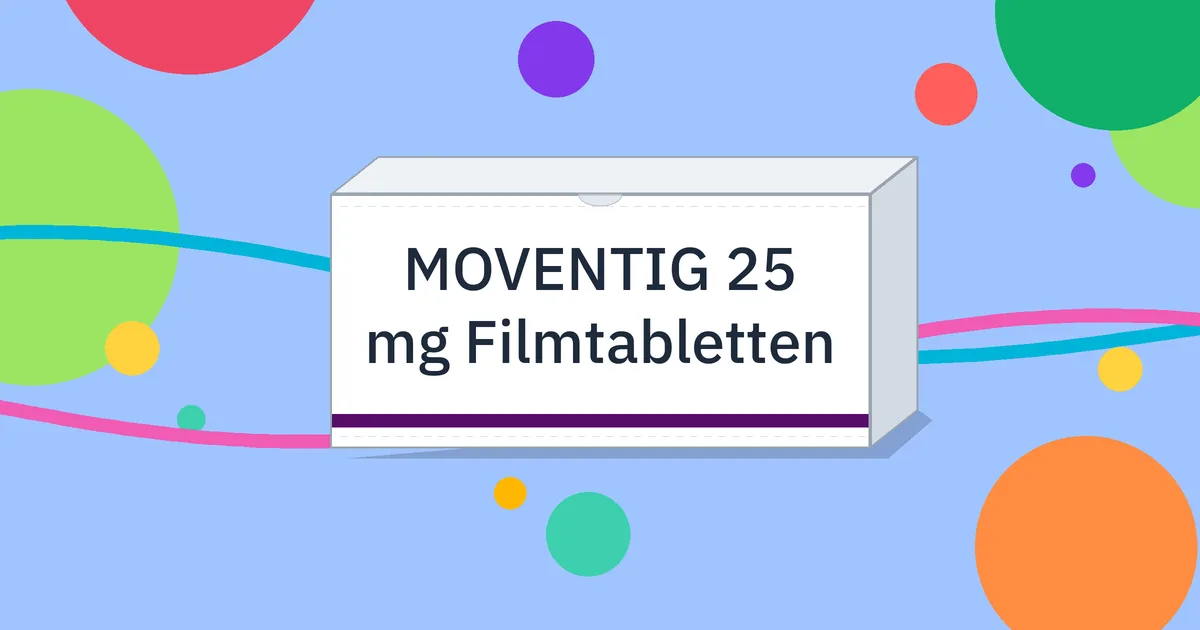 Symbolbild: Packung mit der Aufschrift MOVENTIG 25 mg Filmtabletten (PZN 12144081) – Verfügbarkeit und Bezug in Apotheken in Frankfurt am Main