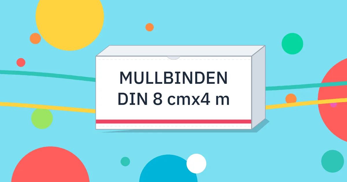 Symbolbild: Packung mit der Aufschrift MULLBINDEN DIN 8 cmx4 m (PZN 01720630) – Verfügbarkeit und Bezug in Apotheken in Frankfurt am Main