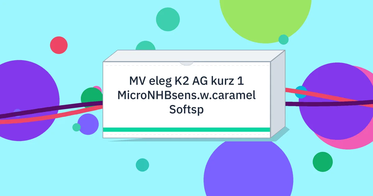 Symbolbild: Packung mit der Aufschrift MV eleg K2 AG kurz 1 MicroNHBsens.w.caramel Softsp (PZN 16069896) – Verfügbarkeit und Bezug in Apotheken in Frankfurt am Main