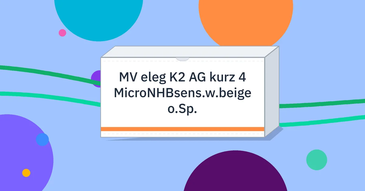 Symbolbild: Packung mit der Aufschrift MV eleg K2 AG kurz 4 MicroNHBsens.w.beige o.Sp. (PZN 15711563) – Verfügbarkeit und Bezug in Apotheken in Frankfurt am Main