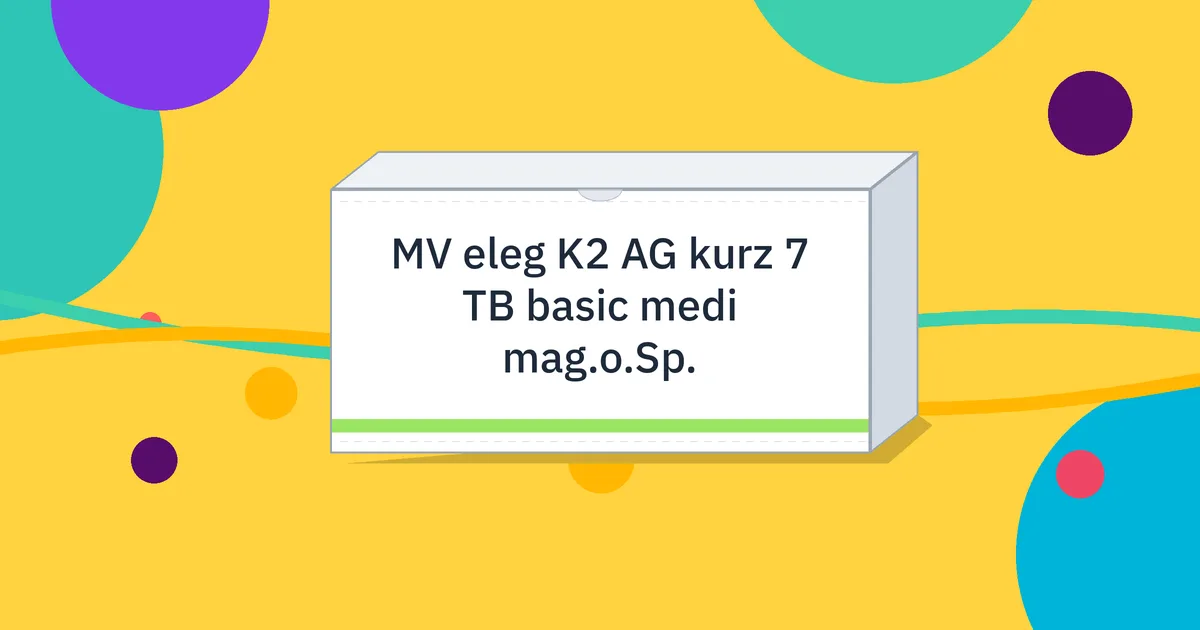 Symbolbild: Packung mit der Aufschrift MV eleg K2 AG kurz 7 TB basic medi mag.o.Sp. (PZN 14638806) – Verfügbarkeit und Bezug in Apotheken in Frankfurt am Main