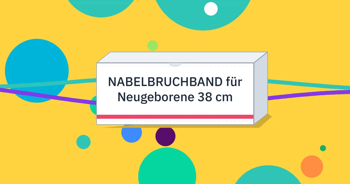 Symbolbild: Packung mit der Aufschrift NABELBRUCHBAND für Neugeborene 38 cm (PZN 07717155) – Verfügbarkeit und Bezug in Apotheken in Frankfurt am Main