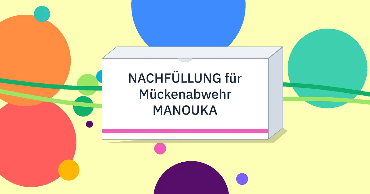 Symbolbild: Packung mit der Aufschrift NACHFÜLLUNG für Mückenabwehr MANOUKA (PZN 19438503) – Verfügbarkeit und Bezug in Apotheken in Frankfurt am Main