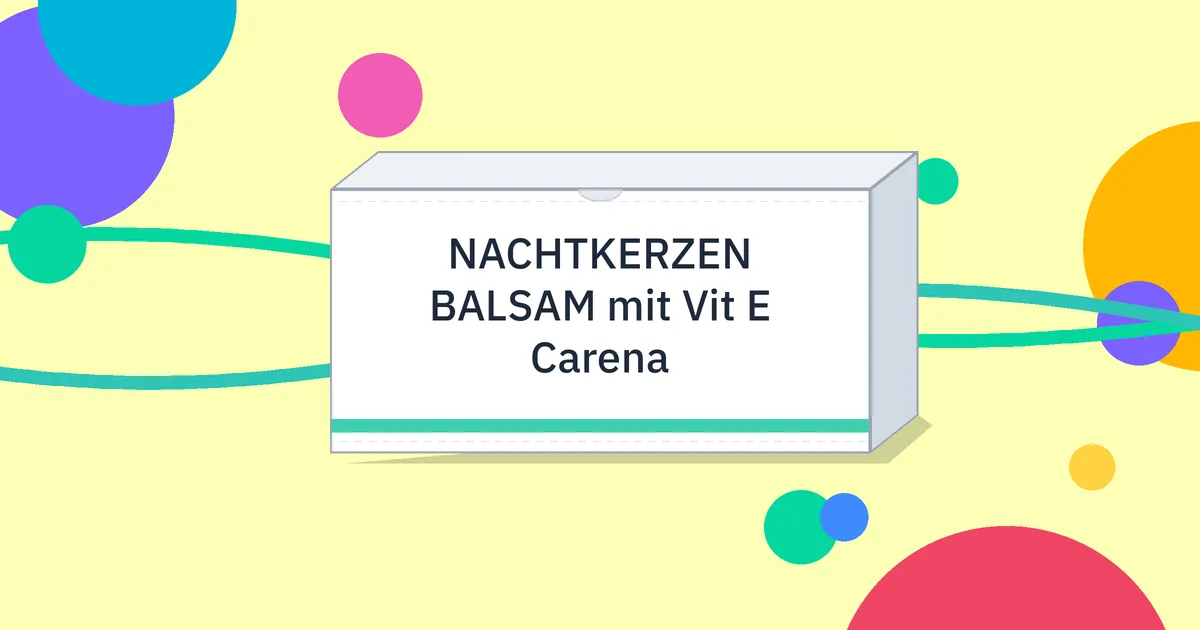Symbolbild: Packung mit der Aufschrift NACHTKERZEN BALSAM mit Vit E Carena (PZN 15422652) – Verfügbarkeit und Bezug in Apotheken in Frankfurt am Main