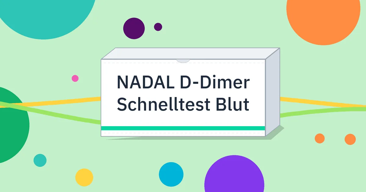 Symbolbild: Packung mit der Aufschrift NADAL D-Dimer Schnelltest Blut (PZN 19206081) – Verfügbarkeit und Bezug in Apotheken in Frankfurt am Main