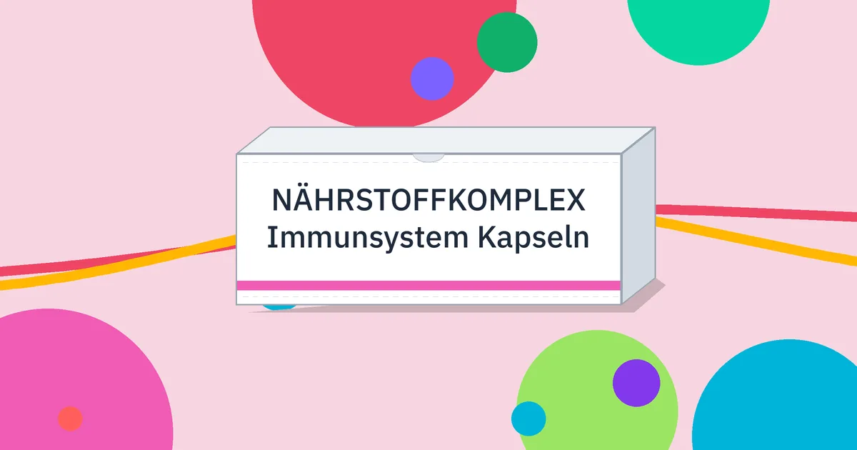 Symbolbild: Packung mit der Aufschrift NÄHRSTOFFKOMPLEX Immunsystem Kapseln (PZN 07749735) – Verfügbarkeit und Bezug in Apotheken in Frankfurt am Main