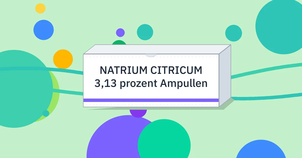 Symbolbild: Packung mit der Aufschrift NATRIUM CITRICUM 3,13 prozent Ampullen (PZN 00702713) – Verfügbarkeit und Bezug in Apotheken in Frankfurt am Main