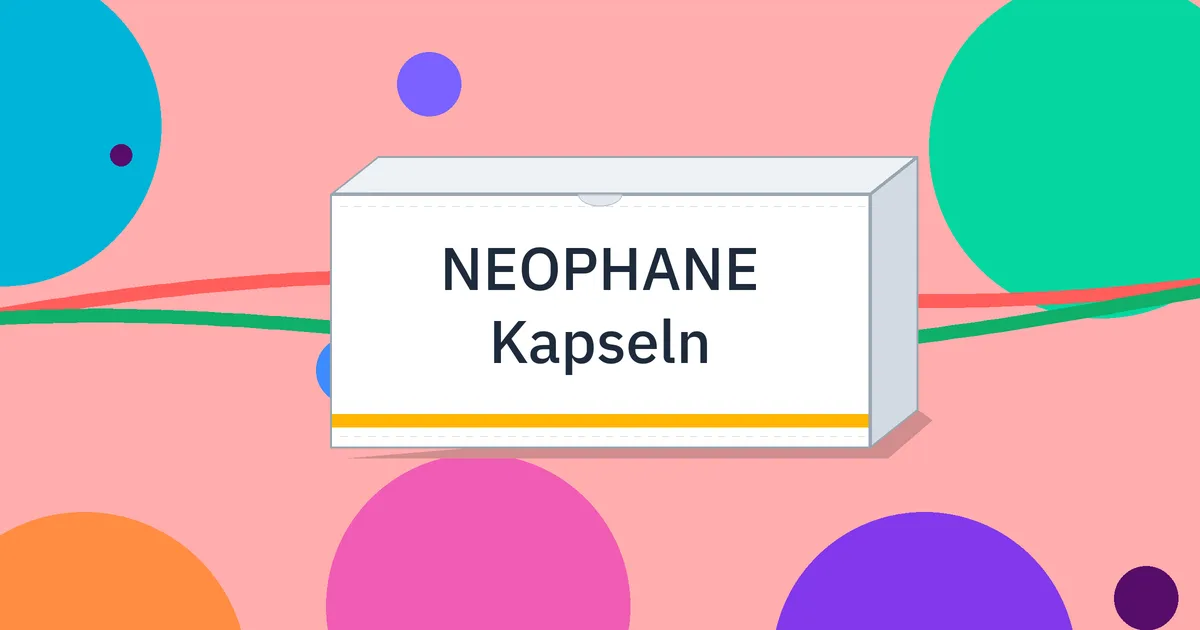 Symbolbild: Packung mit der Aufschrift NEOPHANE Kapseln (PZN 07773314) – Verfügbarkeit und Bezug in Apotheken in Frankfurt am Main