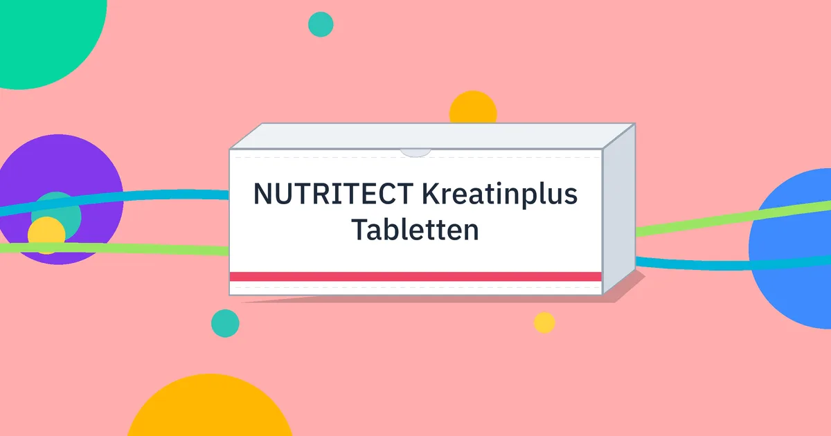 Symbolbild: Packung mit der Aufschrift NUTRITECT Kreatinplus Tabletten (PZN 02682713) – Verfügbarkeit und Bezug in Apotheken in Frankfurt am Main