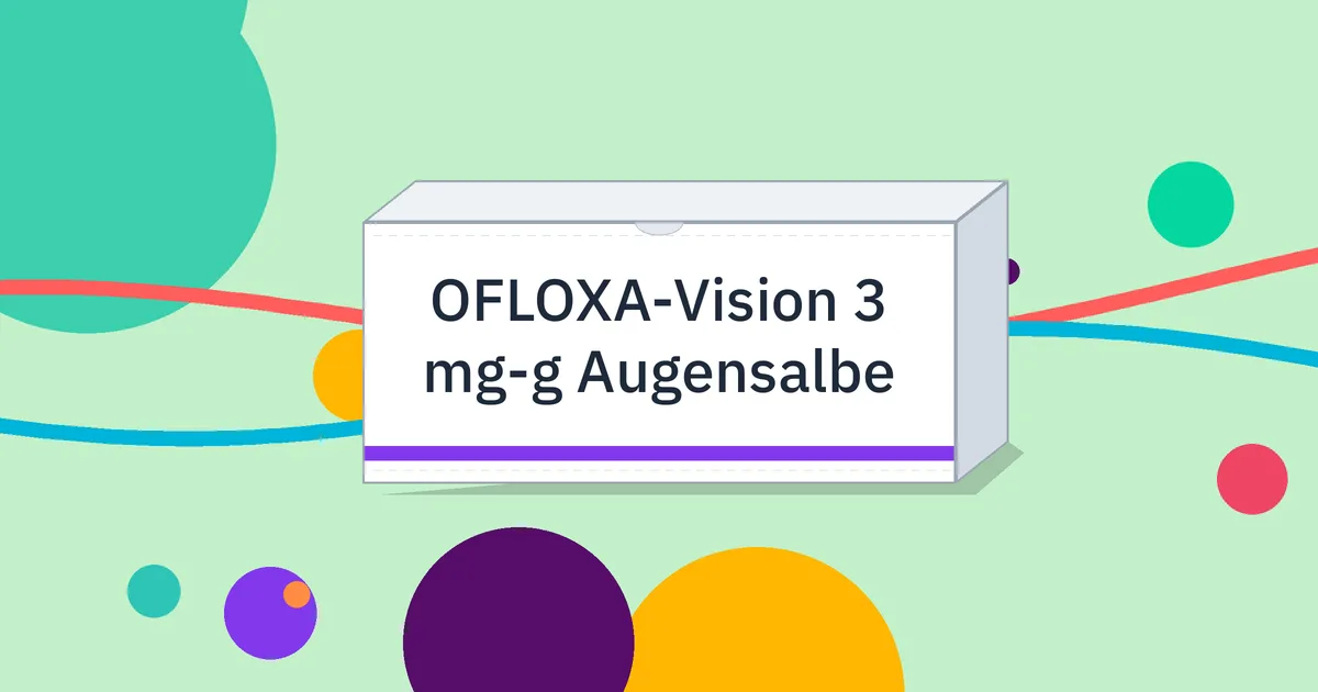 Symbolbild: Packung mit der Aufschrift OFLOXA-Vision 3 mg-g Augensalbe (PZN 12436079) – Verfügbarkeit und Bezug in Apotheken in Frankfurt am Main