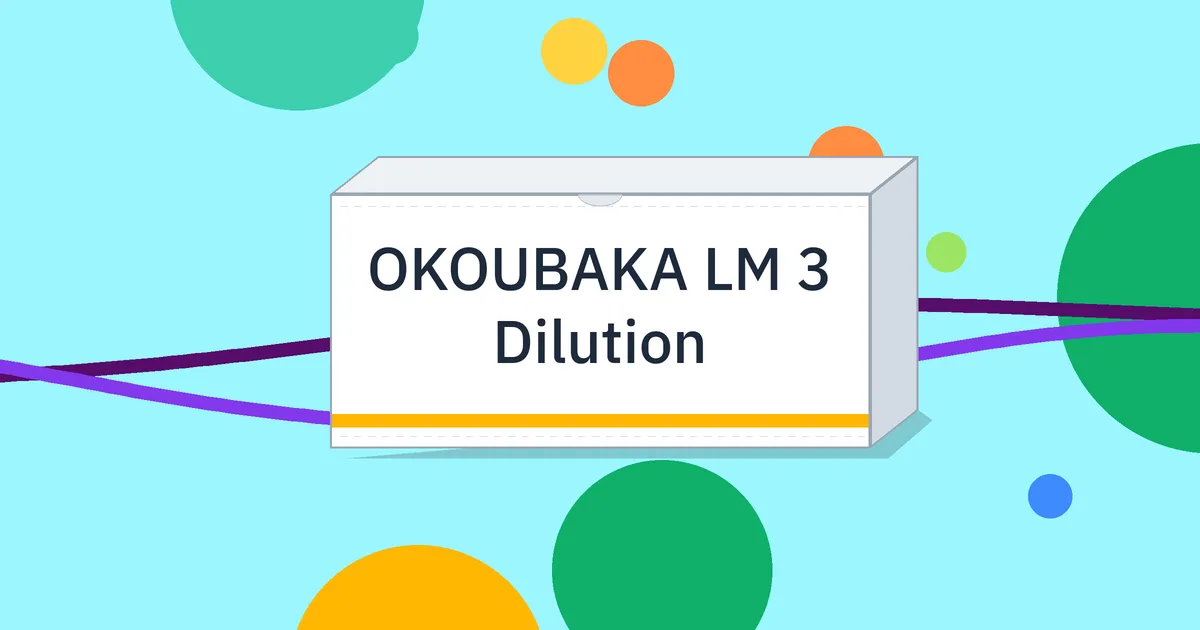 Symbolbild: Packung mit der Aufschrift OKOUBAKA LM 3 Dilution (PZN 12970689) – Verfügbarkeit und Bezug in Apotheken in Frankfurt am Main